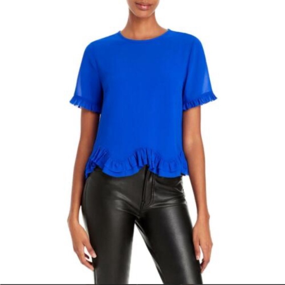 Milly of New York | Tops | L Milly Bright Blue Julia Chiffon Top Ln ...